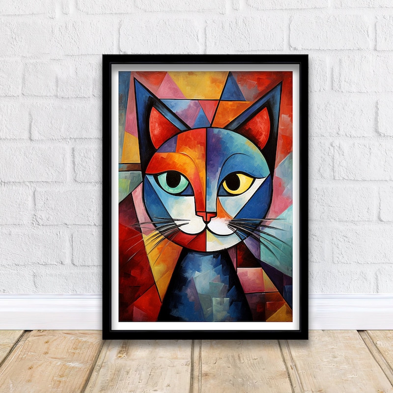 Abstract Cat Art - Etsy
