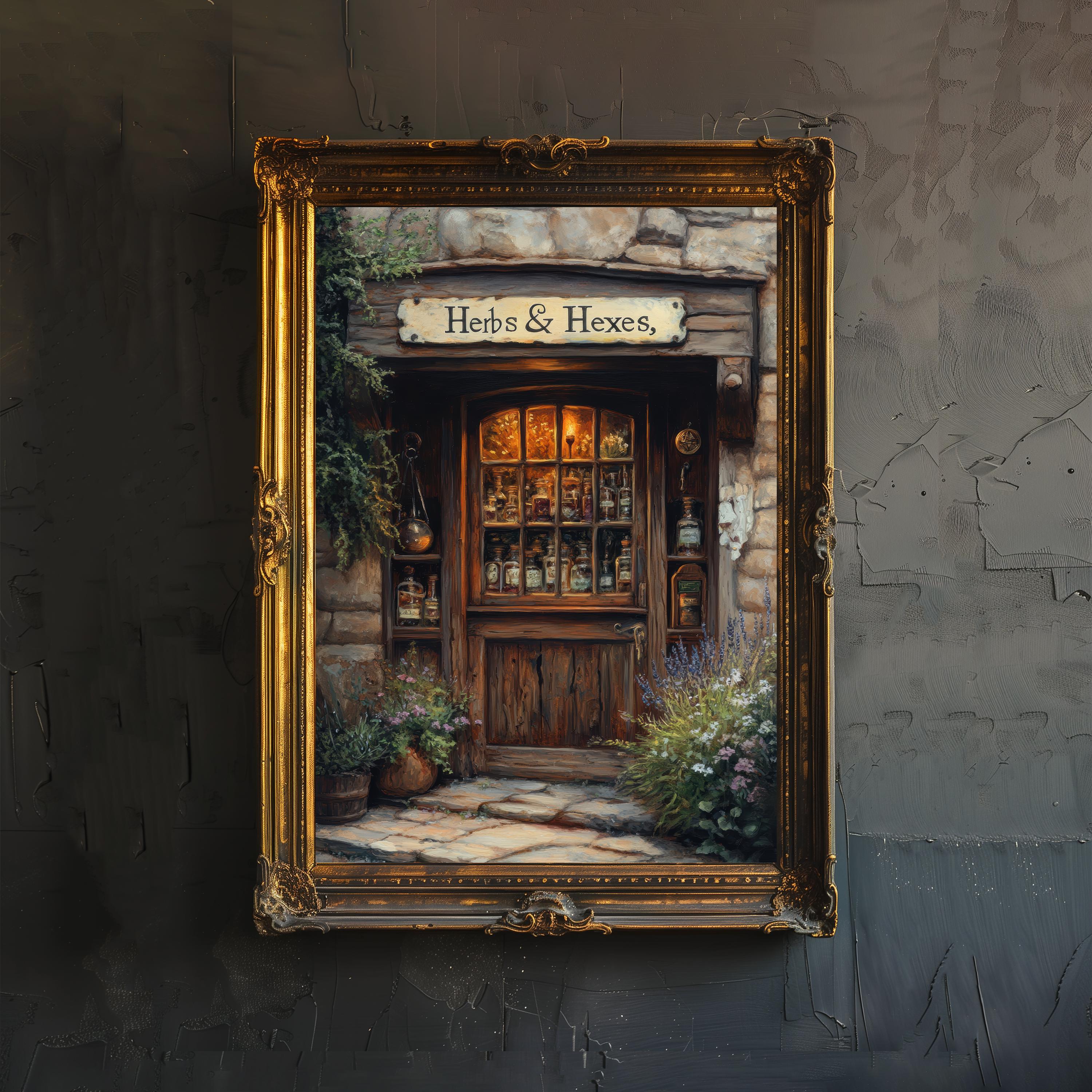 Wizards Potion Shop Cottagecore Dark Academia Poster Enchanted Vintage ...