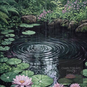 Garden Pond Poster Cottagecore Decor Dark Academia Art Antique ...