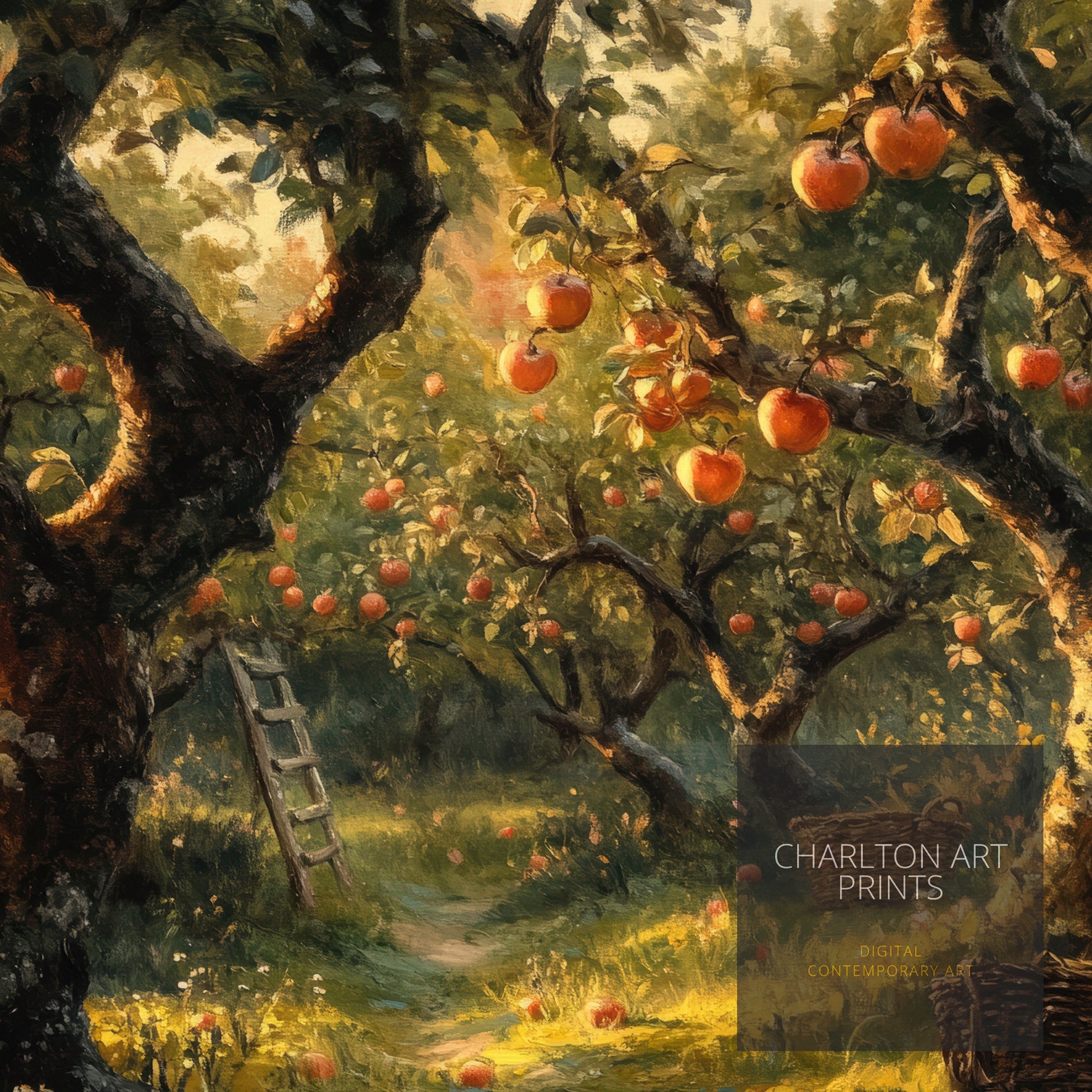Orchard Poster Dark Academia Art Cottagecore Decor Antique Landscape ...