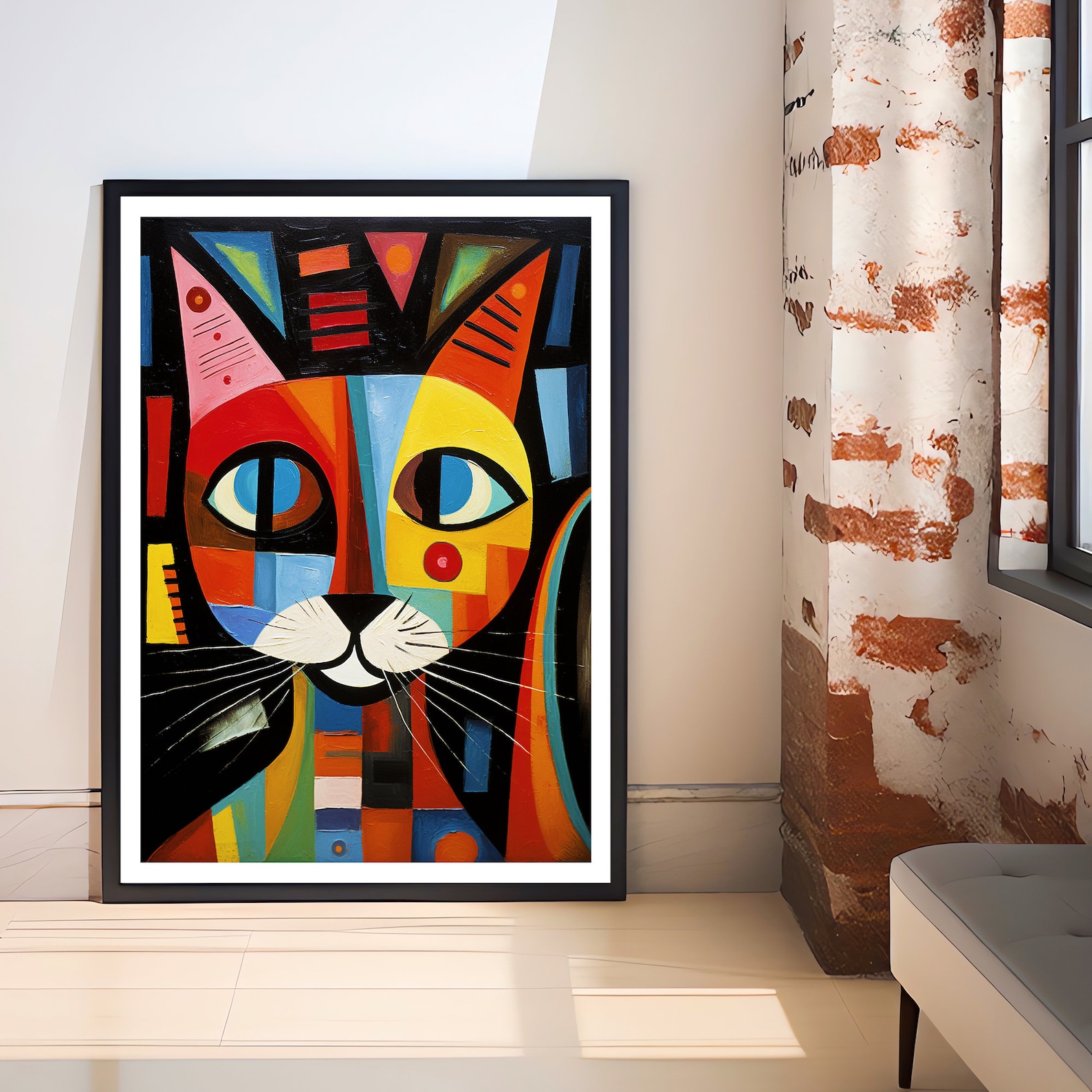 Picasso Style Cats Abstract Art Unique Feline Wall Décor Modern Poster ...