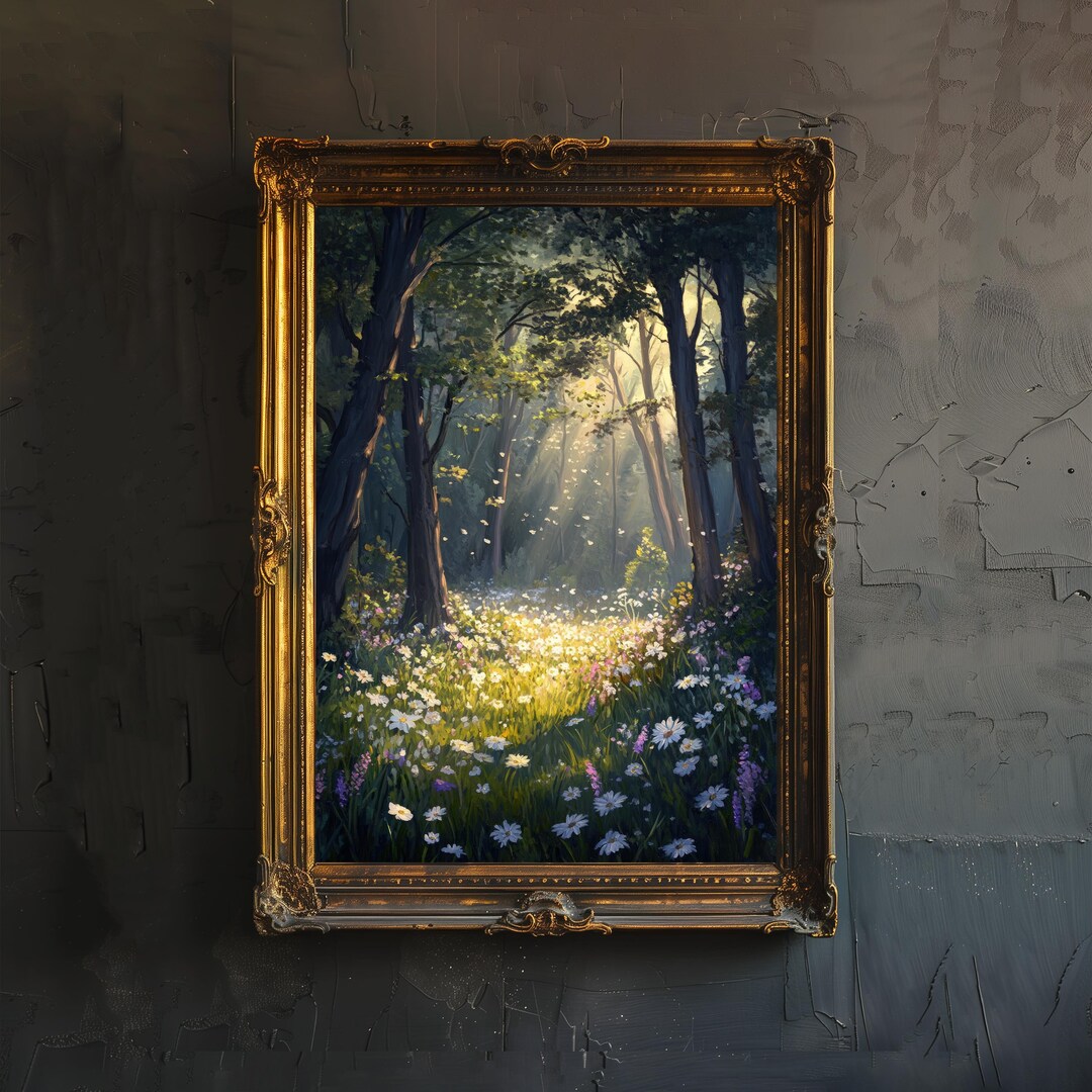 Hidden Forest Glade Poster Cottagecore Decor Dark Academia Art ...