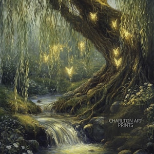 Willow Tree Fairies Poster Cottagecore Decor Dark Academia Art ...