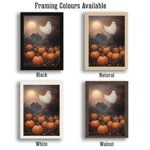 Ghost in Pumpkin Field Print Dark Academia Art Spooky Decor Gothic Home ...