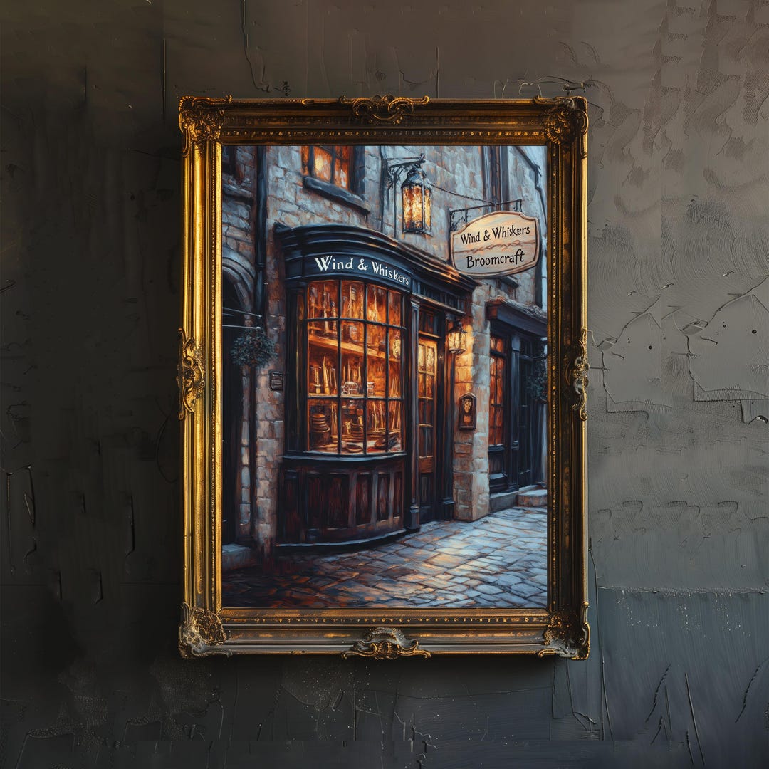 Wizards Broomstick Shop Cottagecore Dark Academia Poster Enchanted ...