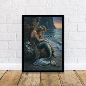 Mermaid Print Dark Academia Art Gothic Decor Antique Illustration ...