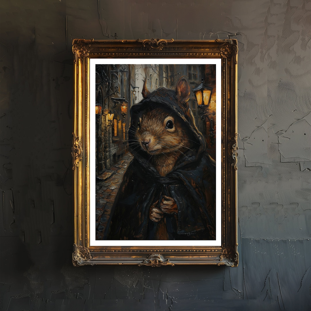 Gothic Squirrel Thief Print Dark Academia Art Gothic Decor Antique ...