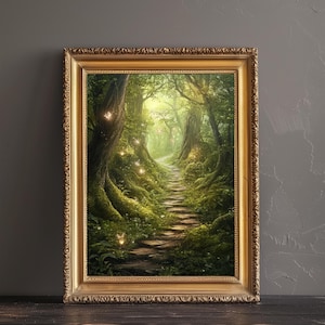 Fairy Forest Path Poster Cottagecore Decor Dark Academia Art Enchanted ...
