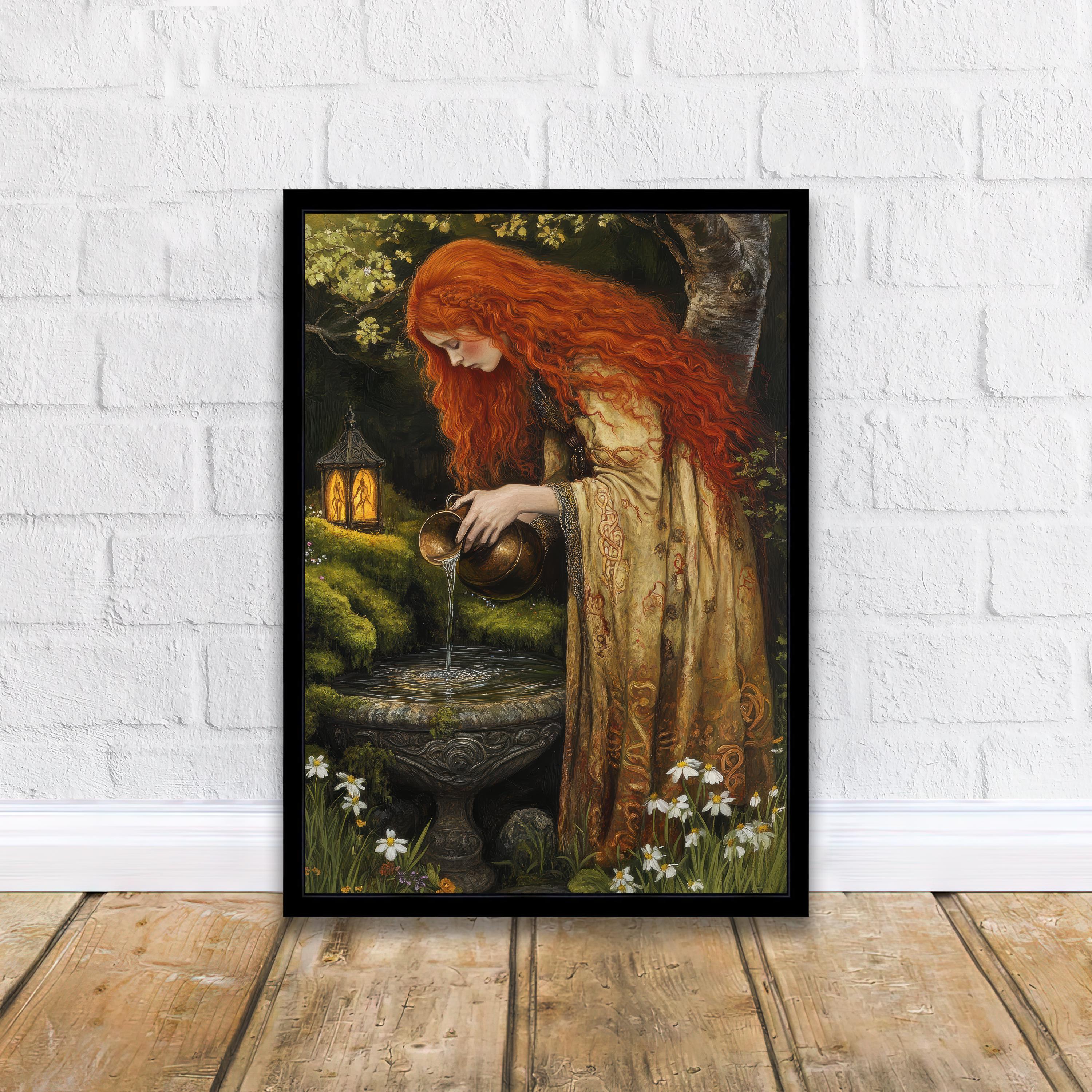 Brigid Celtic Goddess Poster Mythological Folk Art Healing Wall Decor ...