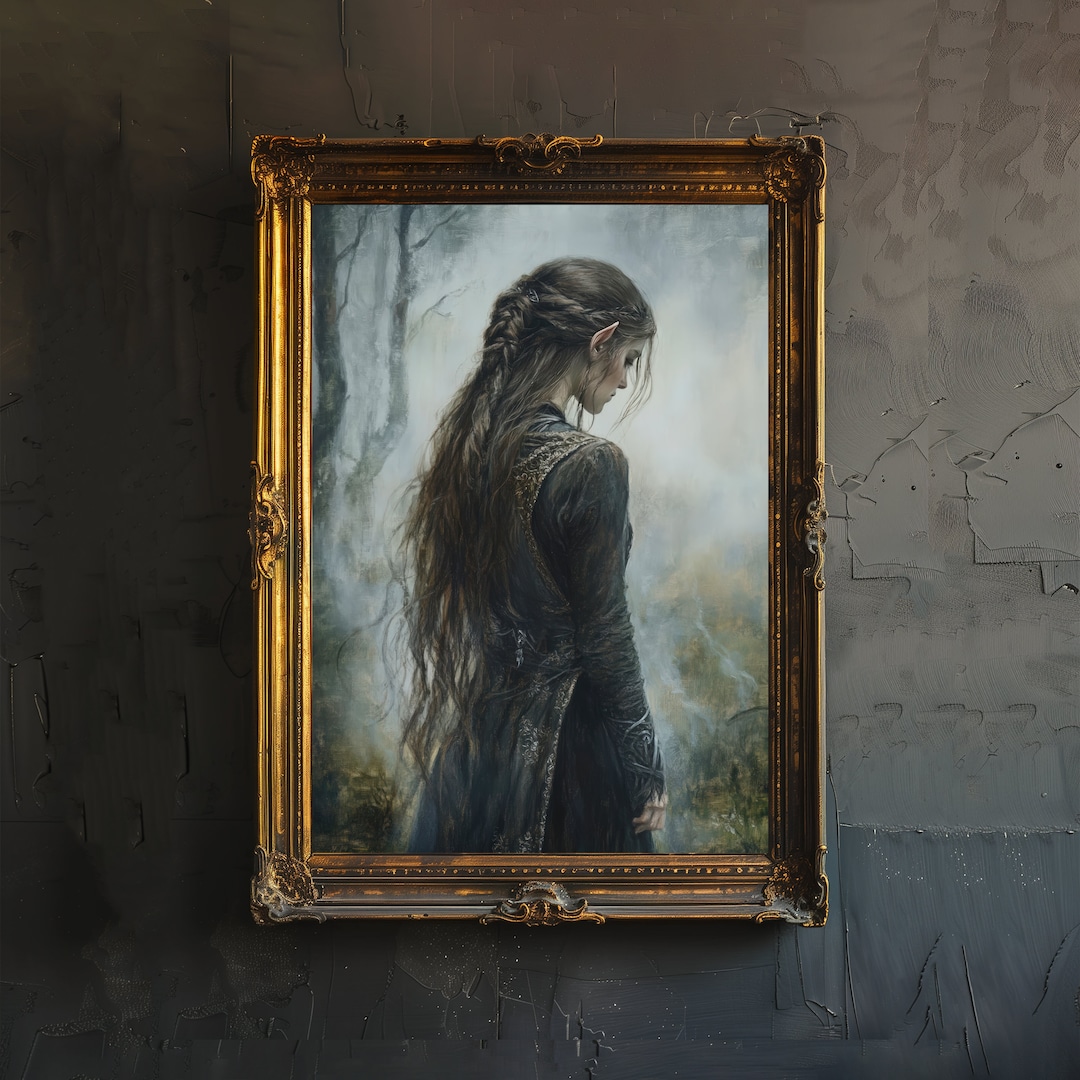 Elf Princess Folklore Print Dark Academia Art Fairy Tale Decor Antique ...