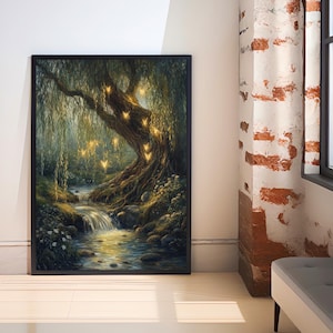 Willow Tree Fairies Poster Cottagecore Decor Dark Academia Art ...