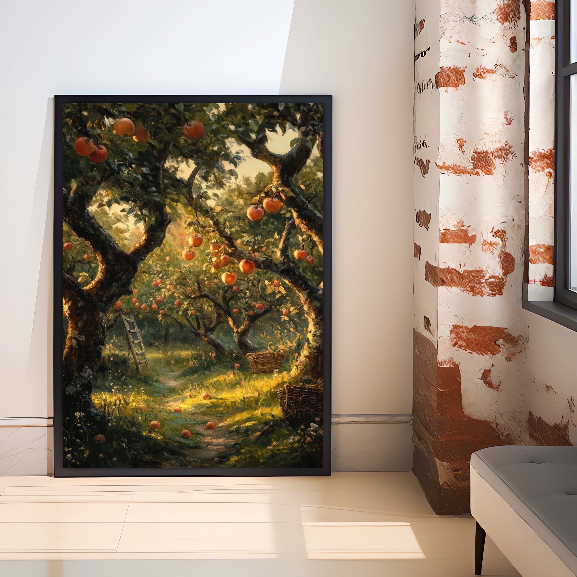 Orchard Poster Dark Academia Art Cottagecore Decor Antique Landscape ...