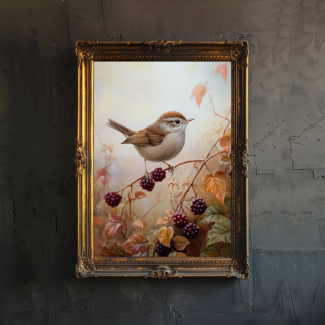 Wren Poster Cottagecore Decor Dark Academia Art Enchanted Bird ...