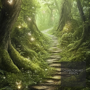 Fairy Forest Path Poster Cottagecore Decor Dark Academia Art Enchanted ...