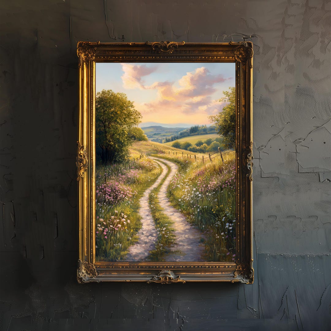 Winding Country Road Poster Cottagecore Decor Dark Academia Art ...