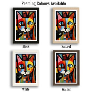 Picasso Style Cats Abstract Art Unique Feline Wall Décor Modern Poster ...