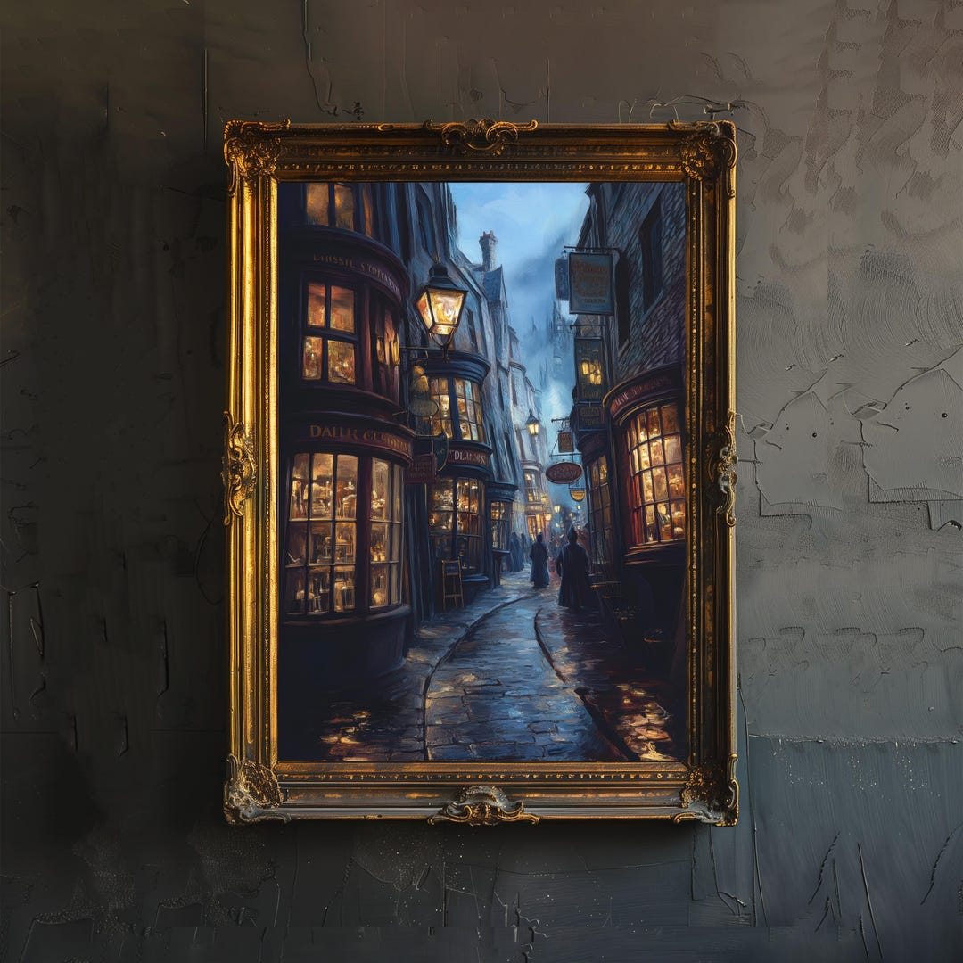 Wizards Alley Cottagecore Dark Academia Poster Enchanted Vintage Wall ...