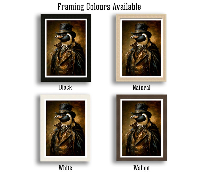 Gothic Victorian Penguin Detective Art Print Poster Wall Decor ...