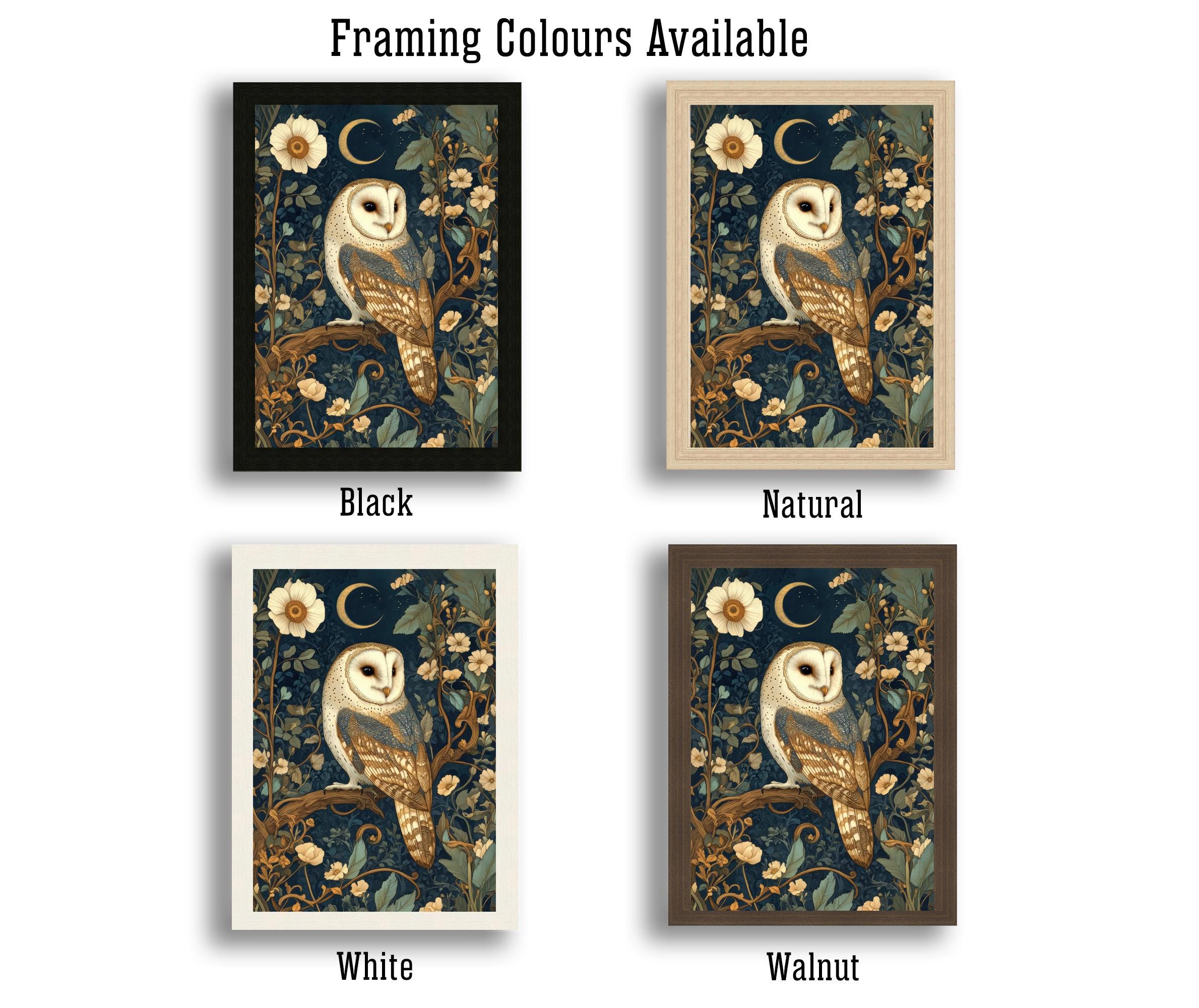 William Morris Barn Owl Poster Cottagecore Decor Dark Academia Art ...