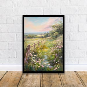 Vintage Wildflower Meadow Poster Cottagecore Decor Dark Academia Art ...