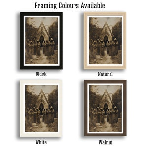 Cult Gathering at Twilight, Old Church Print, Gothic Art Poster ...