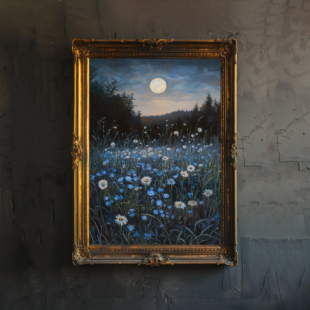 Celestial Moon Print Dark Academia Art Gothic Decor Antique Astronomy ...