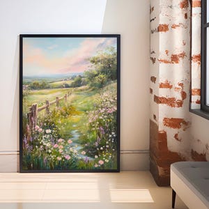 Vintage Wildflower Meadow Poster Cottagecore Decor Dark Academia Art ...