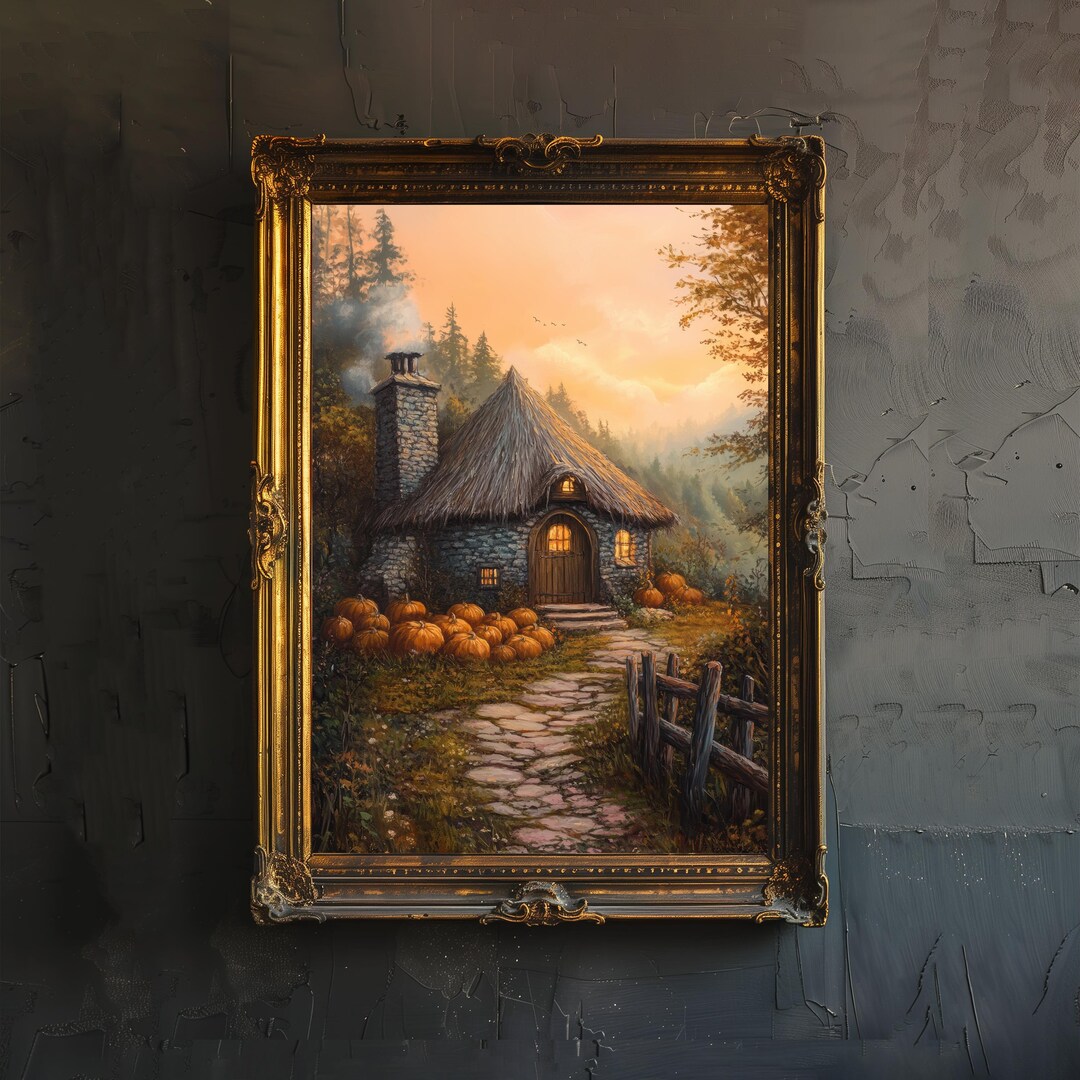 Wizards Hut Cottagecore Dark Academia Poster Enchanted Vintage Wall Art ...
