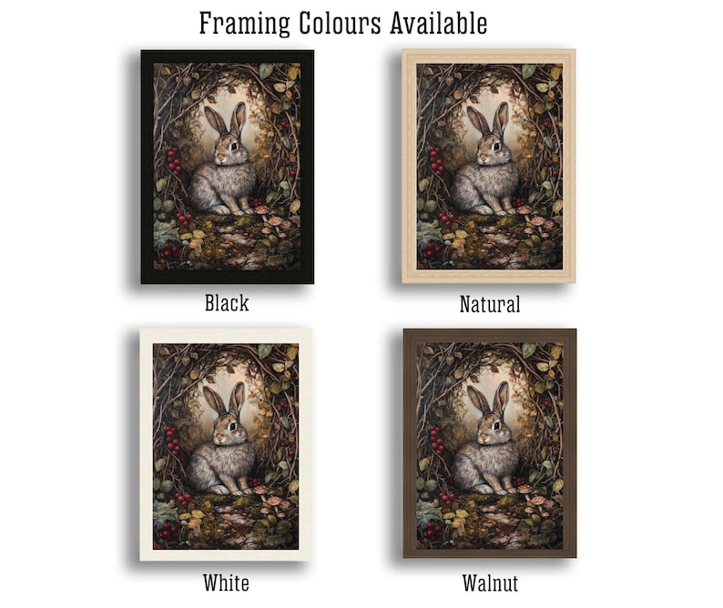 Rabbit Under Bramble Archway Art Print Cottagecore Woodland Wildlife ...