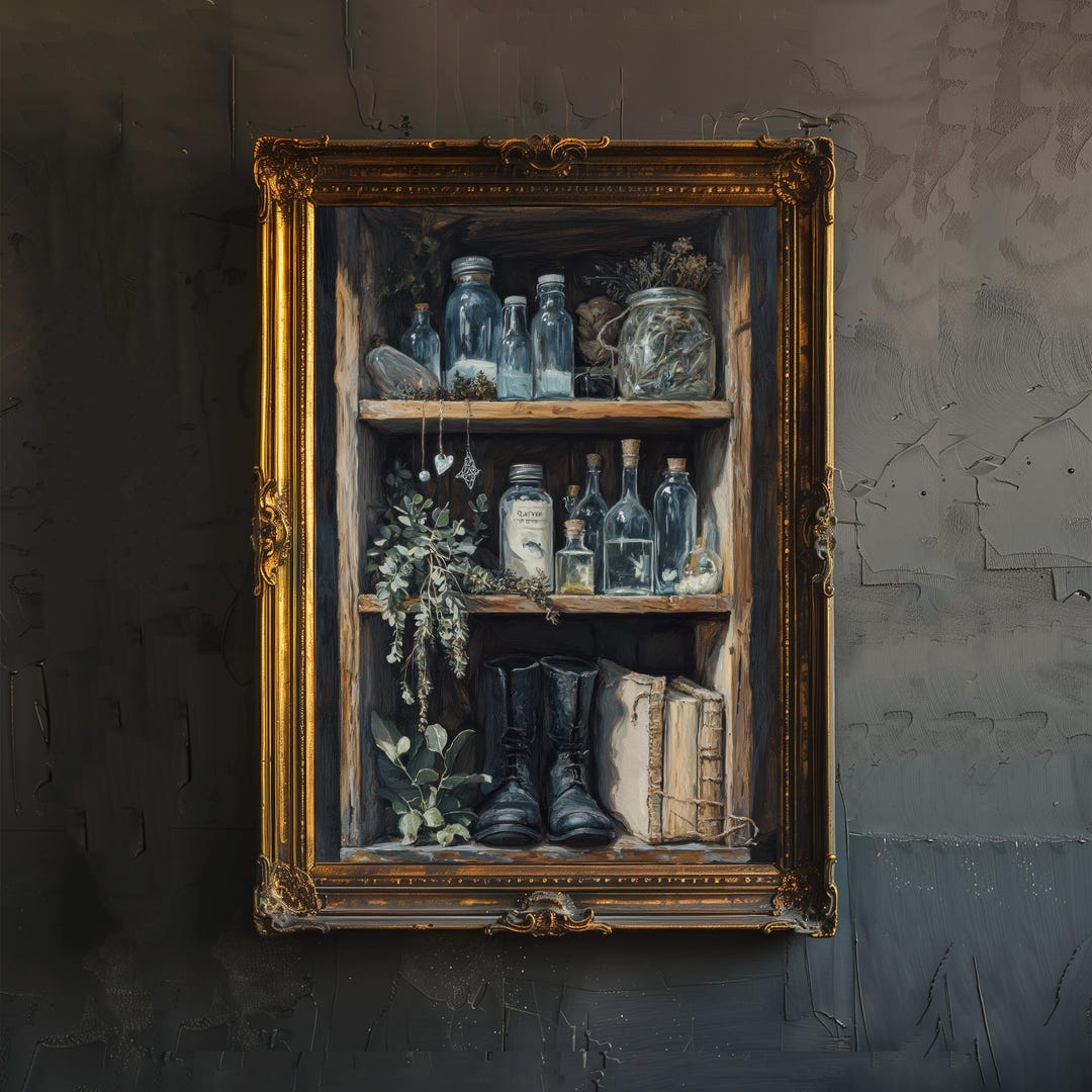Alchemist's Shelf Print Dark Academia Art Cottagecore Decor Magical ...