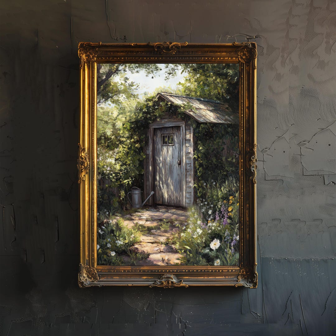 Garden Shed Art Print Cottagecore Decor Rustic Countryside Wall Art ...