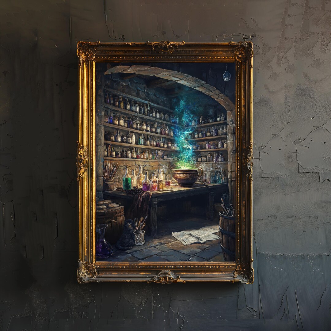 Wizards Potion Workshop Cottagecore Dark Academia Poster Enchanted ...