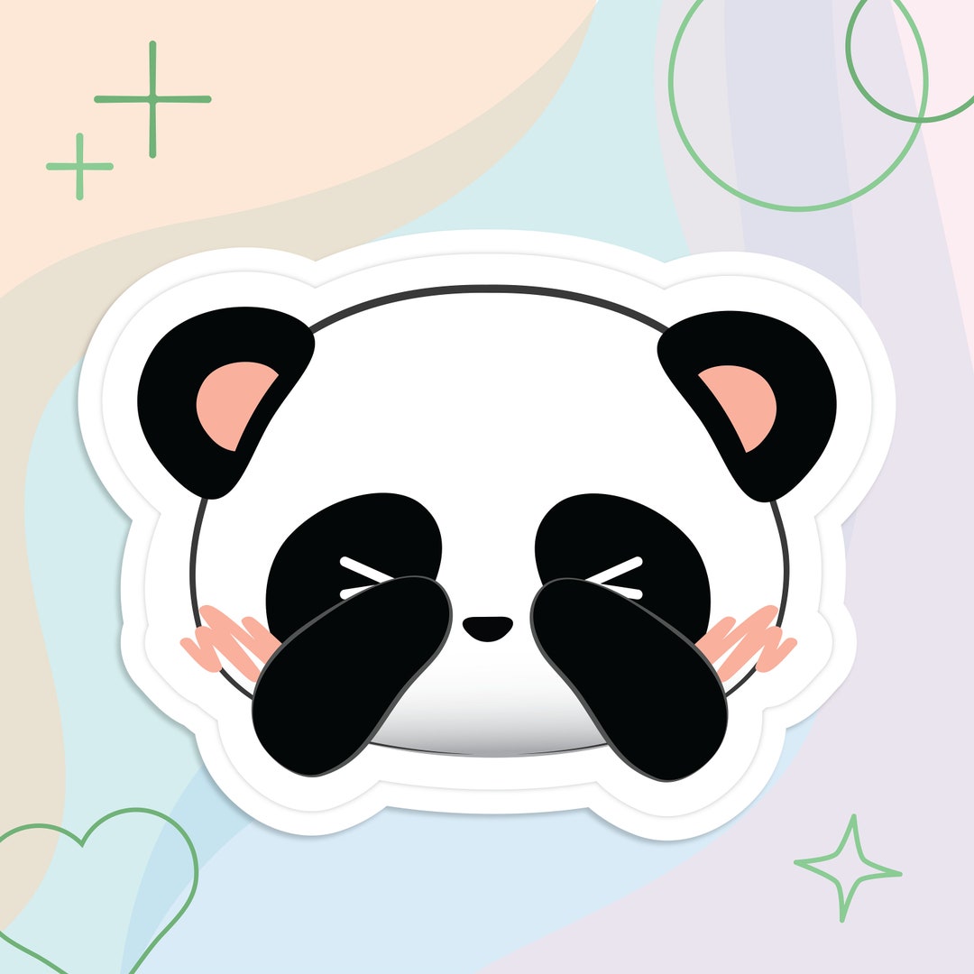 Shy Panda Sticker | Holographic Waterproof Kawaii Die Cut - Etsy