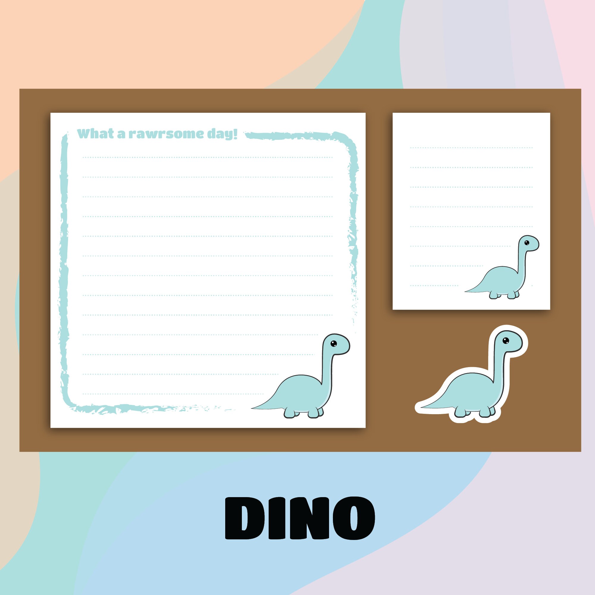 Dinosaur Memo Pad Set, Kawaii Notepad Gift Set With Sticker | Dino ...