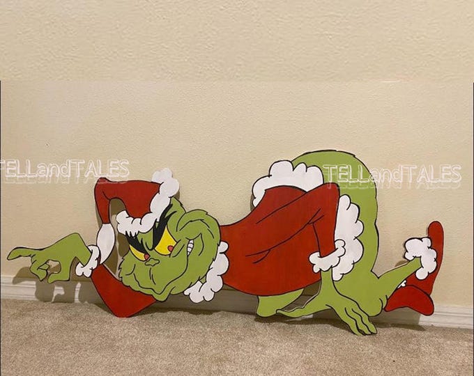 Grinch Yard Decor, Grinch Wood Display, Grinch Christmas Decor, Grinch ...