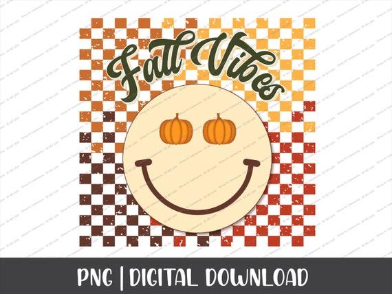 SMILEY FACE PNG Emoji Clipart Fall Vibes Png - Etsy