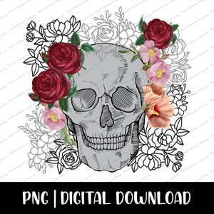 FLORAL SKULL PNG | Scary Png | Horror Clipart | Spooky Season Png ...