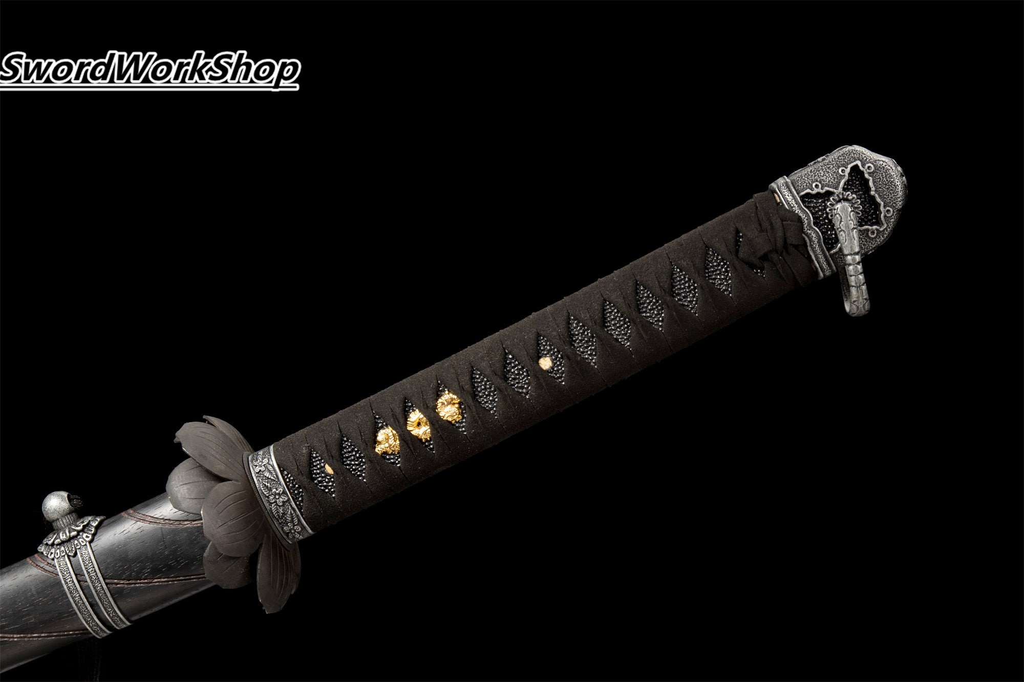 Sekiro Inspired Katana Artifact - Undead Cut Black Steel Display ...