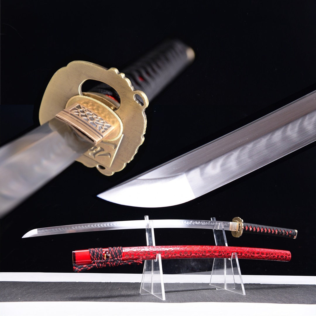 Handmade Crafts Katana Sword With Oni Samurai Tsuba Handmade Japanese ...