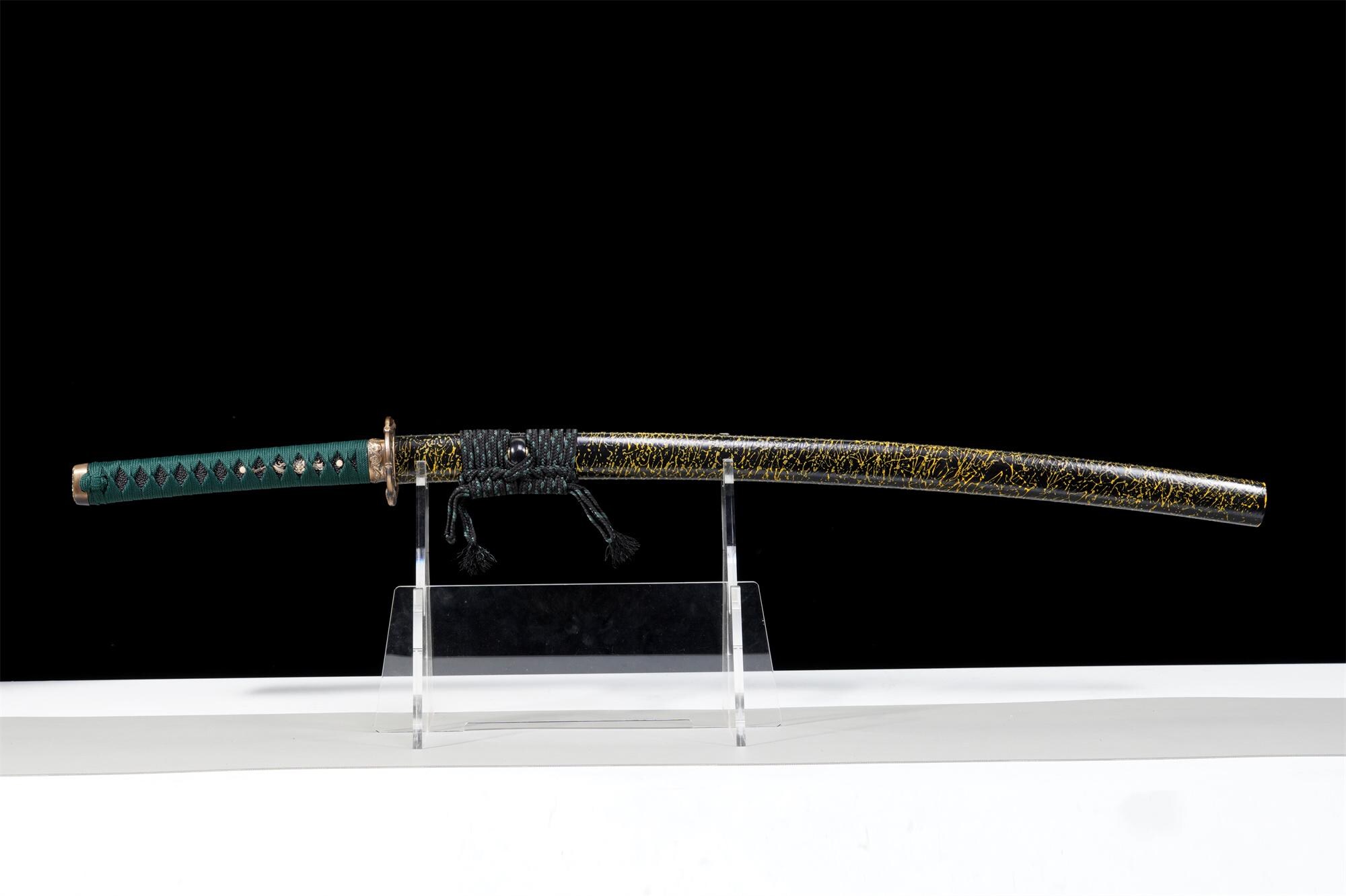 Handmade Japanese Katana Art - Solar Gold Damascus Steel Blade,mythical ...