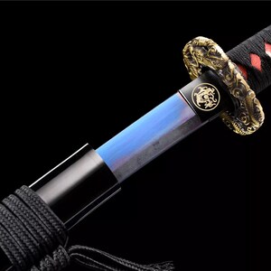 Handmade Crafts Red Dragon Katana Sword Handmade Japanese Samurai Sword ...
