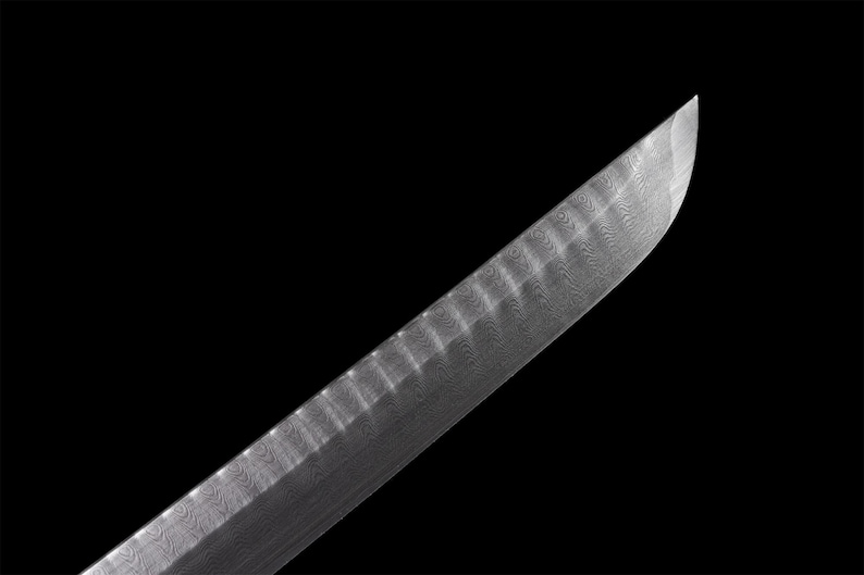 Hand-forged Japanese Katana, Damascus Steel With Ladder Pattern, Dragon ...
