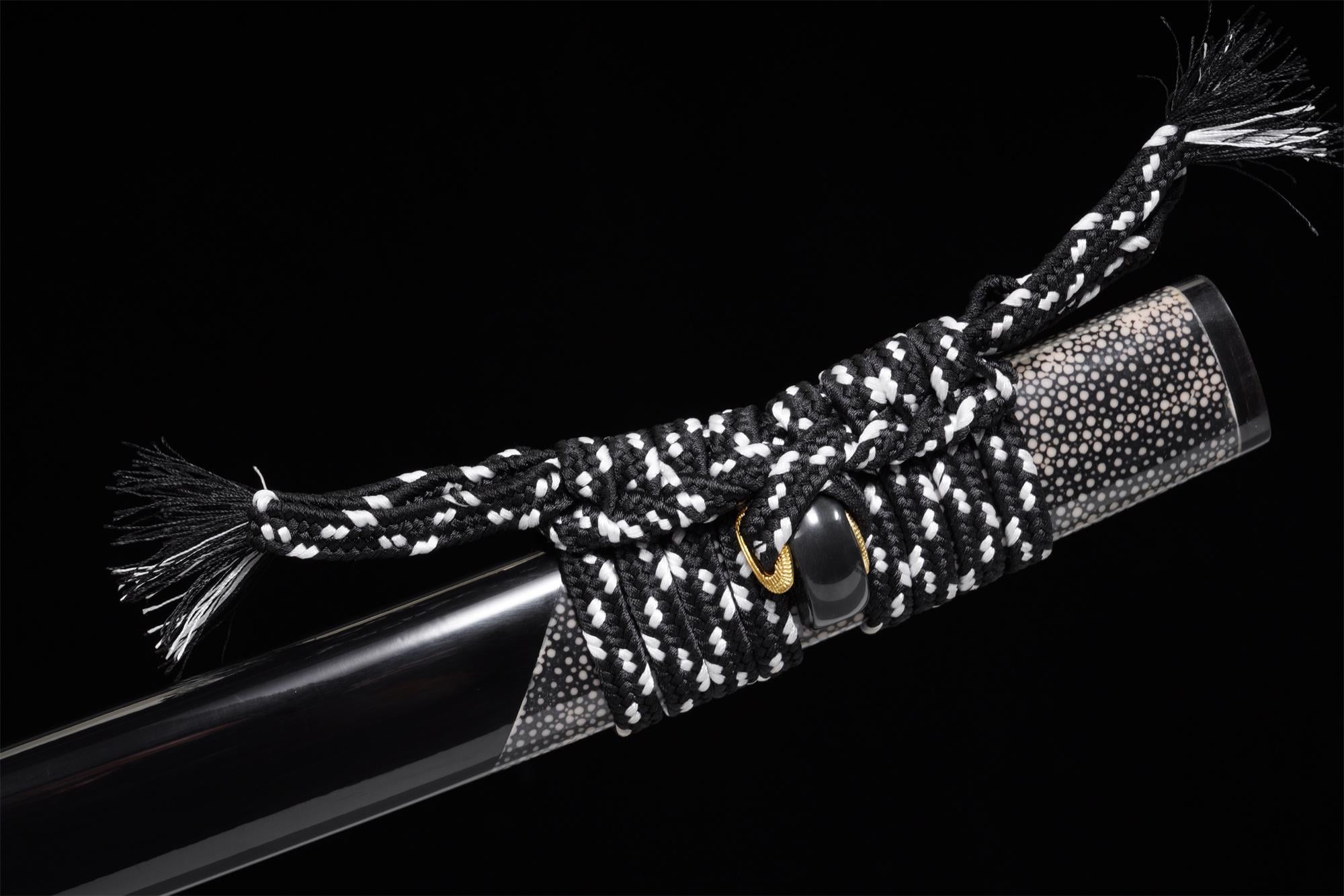 Hand-forged Japanese Katana, Damascus Steel With Ladder Pattern, Dragon ...