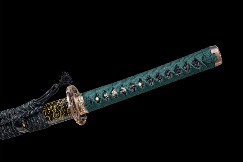 Handmade Japanese Katana Art - Solar Gold Damascus Steel Blade,mythical ...