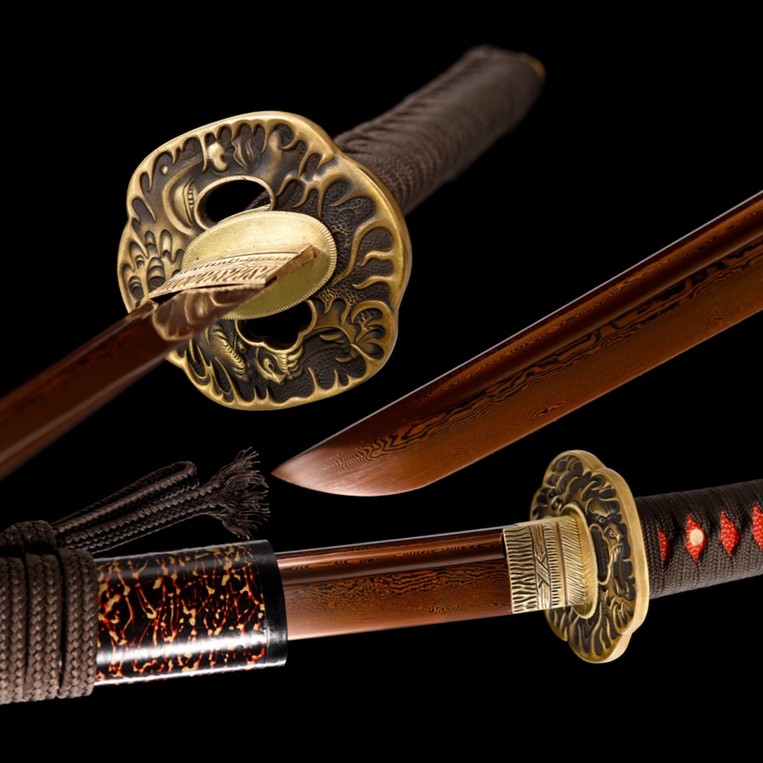 Handmade Crafts Hellfire Katana Sword Handmade Japanese Samurai Sword ...