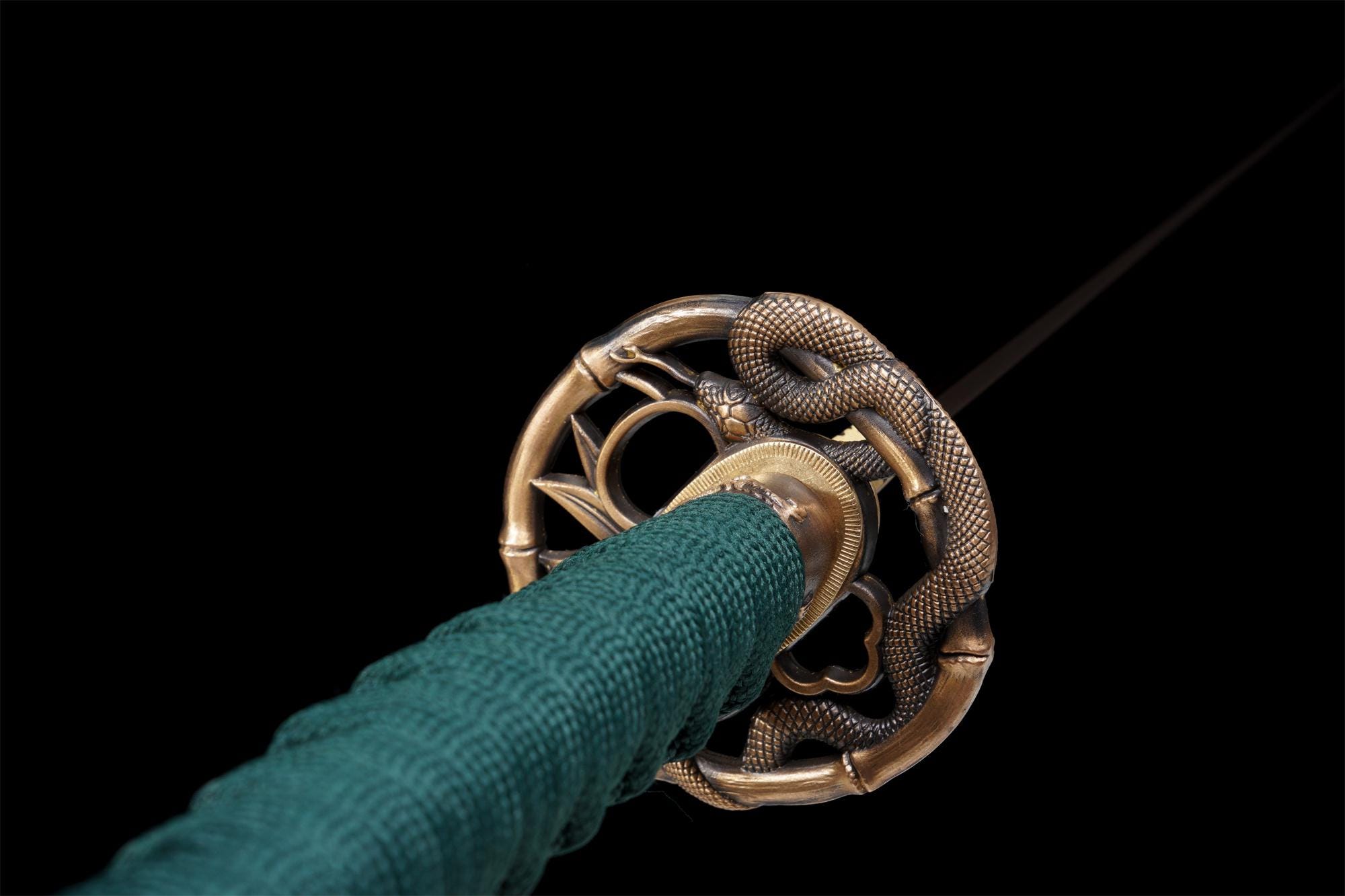 Handmade Japanese Katana Art - Solar Gold Damascus Steel Blade,mythical ...