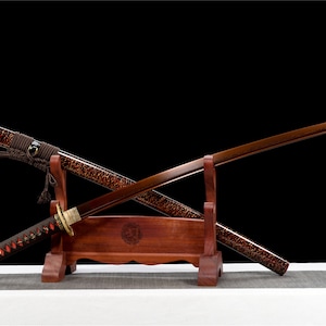 Handmade Crafts Hellfire Katana Sword Handmade Japanese Samurai Sword ...