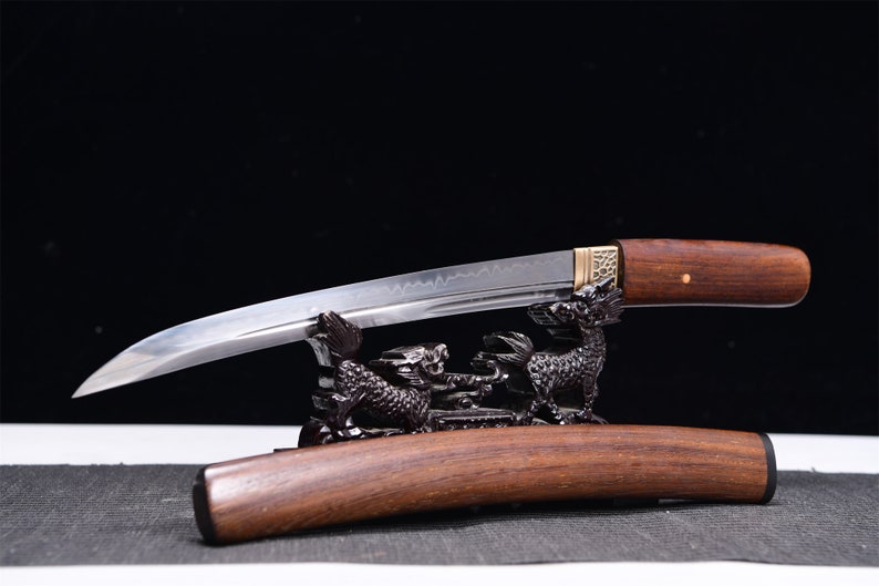 Rosewood Shirasaya Artisan Tanto • Hand-forged Cultural Art Piece W ...