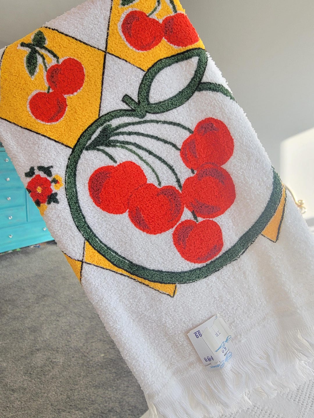 Gorgeous Vintage 70s Cherry Kitchen Towel - Etsy