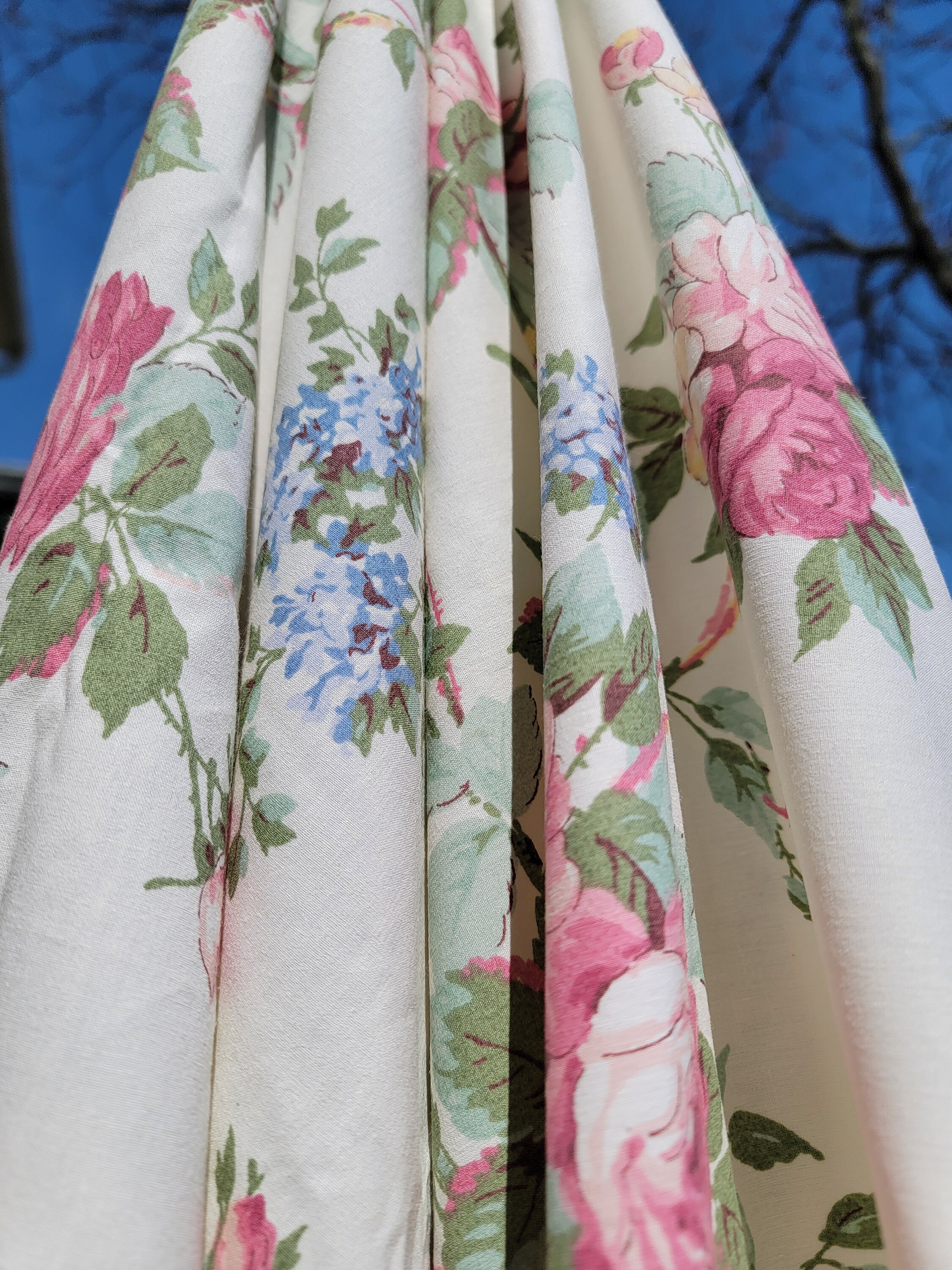 Vintage Queen Flat Floral Rose Sheet - Etsy